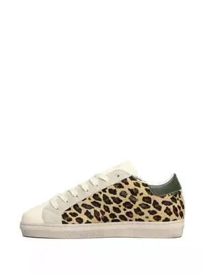 AMA-BRAND Leopard-print Star-patch Sneakers