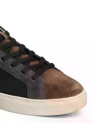 CRIME LONDON Suede-panelled Leather Sneakers