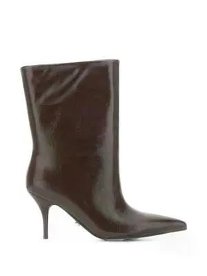 TWENTY FOURHAITCH Unuk Crinkled-patent Pointed-toe Ankle Boots