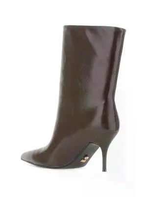 TWENTY FOURHAITCH Unuk Crinkled-patent Pointed-toe Ankle Boots