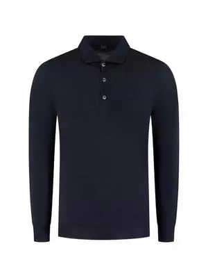 Fedeli Long-sleeved Polo Shirt - Blue