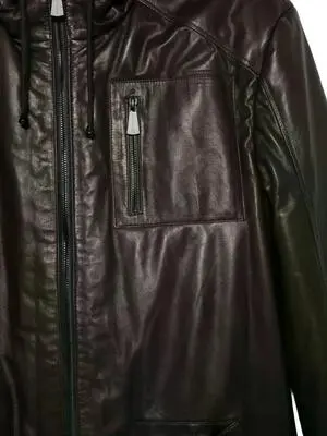 SERGIO MORETTI FIRENZE Hooded Leather Jacket