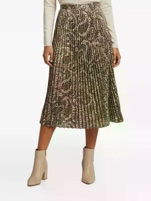 Maje Floral-print Pleated Midi Skirt