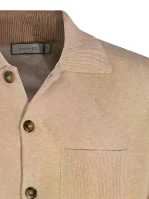 Canali Spread-collar Chest-pocket Cardigan