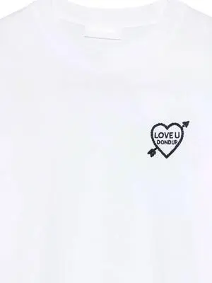 DONDUP Heart-embroidered Cotton T-shirt