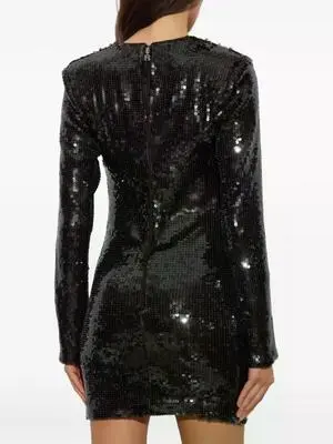 ROTATE BY BIRGER CHRISTENSEN Sequin-embellished Floral-appliqué Dress