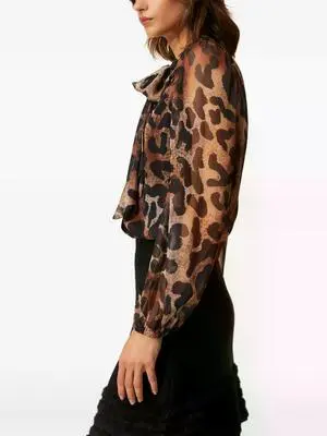 TWINSET Animal-print Voile Shirt - Brown