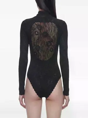 Givenchy Floral-lace High-neck Bodysuit