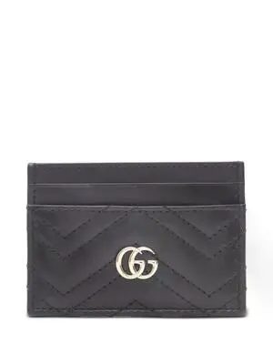 Gucci Gg Marmont Quilted Card Holder - Black