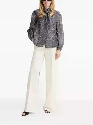 SILVIAN HEACH Tiniz Polka-dot Pussy-bow Blouse - Grey
