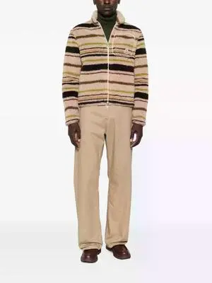 Moncler Teddy Striped Teddy-texture Cardigan