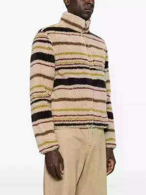 Moncler Teddy Striped Teddy-texture Cardigan
