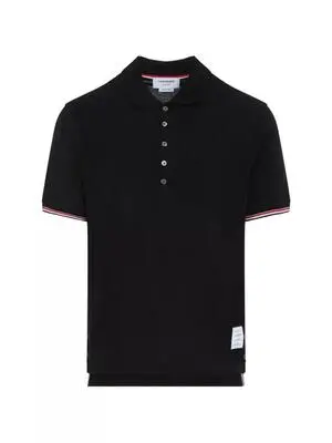 Thom Browne Cotton Polo Shirt - Black