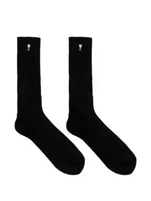 AMI Paris De Coeur Ribbed Socks - Black