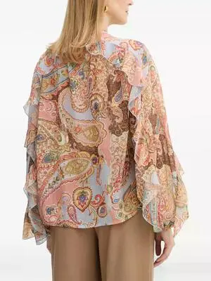 Guess Paisley-print Ruffle Blouse