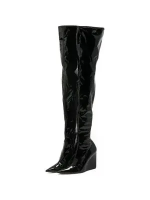 Amina Muaddi Over-the-knee Wedge Boots
