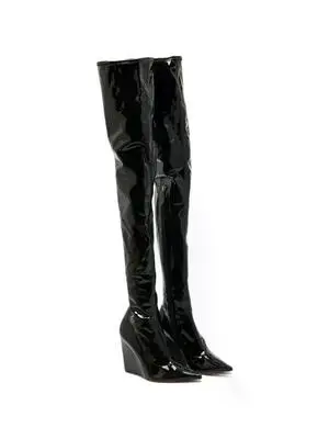 Amina Muaddi Over-the-knee Wedge Boots