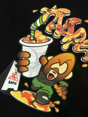 AAPE BY *A BATHING APE Graphic-print Cotton T-shirt - Black