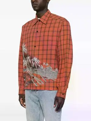 Amiri Sequin-palm Flannel Shirt