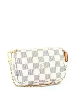 LOUIS VUITTON Damier Mini Clutch Bag - White