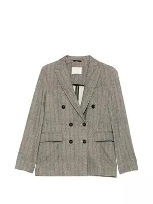 CIRCOLO 1901 Herringbone-pattern Double-breasted Jacket