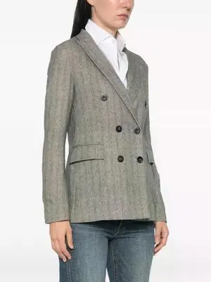 CIRCOLO 1901 Herringbone-pattern Double-breasted Jacket