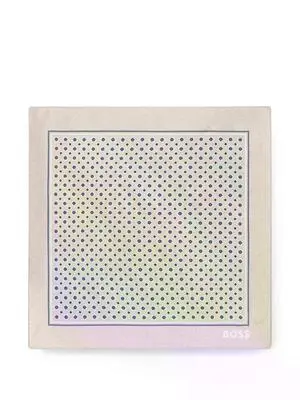 BOSS Geometric-print Pocket Square Neutrals