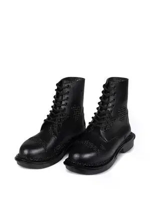 HYACYN 3d-print Lace-up Boots