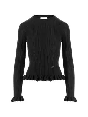 PATOU Ruffled Ribbed-knit Sweater