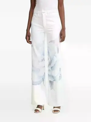 Guess Floral-print Logo-patch Jeans