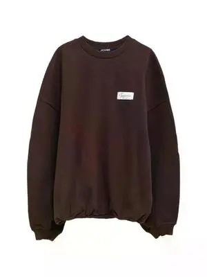 Jacquemus Ruban Logo-patch Drop-shoulder Sweatshirt - Brown