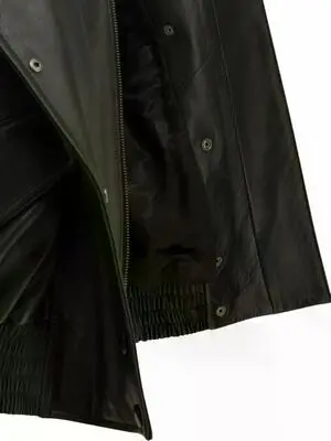 IVY OAK Shearling-collar Leather Coat