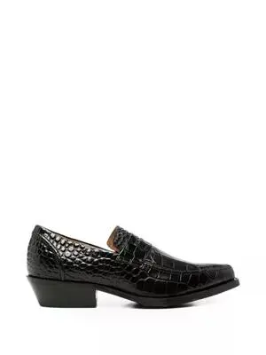 Our Legacy Cypher Croc-effect Leather Loafers - Black