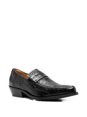 Our Legacy Cypher Croc-effect Leather Loafers