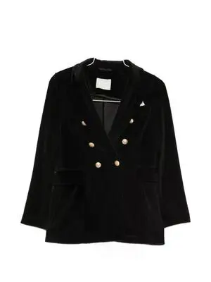 CIRCOLO 1901 Double-breasted Velvet Jacket - Black