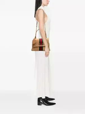 Gucci 2016-2026 Medium Suede Web Horsebit Paparazzo Top Handle Bag Satchel