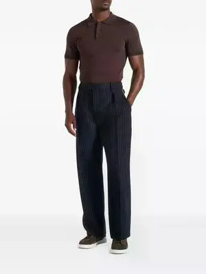 Manière De Voir Dorian Pinstripe Trousers - Blue