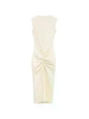 Jacquemus The Alba Ruched Fitted Midi Dress