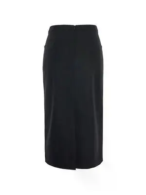 JUCCA Front-slit Pencil Midi Skirt
