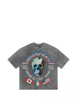 GODSPEED Planet Fútbol Acid-wash T-shirt - Grey