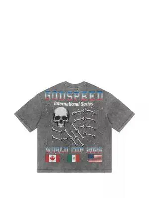 GODSPEED Planet Fútbol Acid-wash T-shirt - Grey