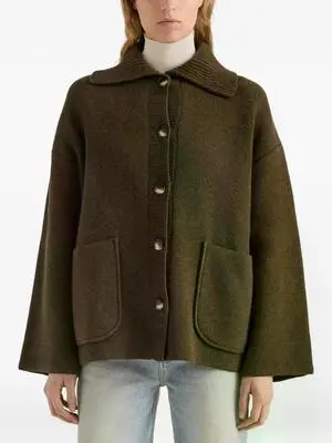 Proenza Schouler White Label Nelly Melange-knit Cardigan - Green