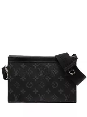 LOUIS VUITTON 2021-2026 Monogram Eclipse Gaston Wearable Wallet Crossbody Bag - Black