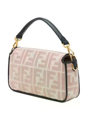 Fendi 2010-2026 Zucca Embroidered Canvas Baguette Satchel