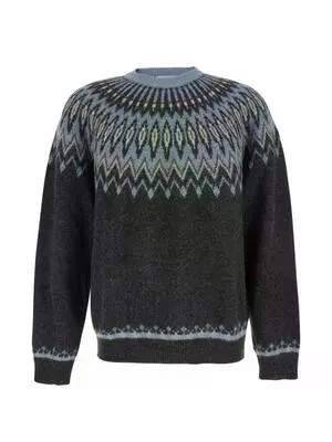 ROBERTO COLLINA Fair Isle-knit Sweater - Grey