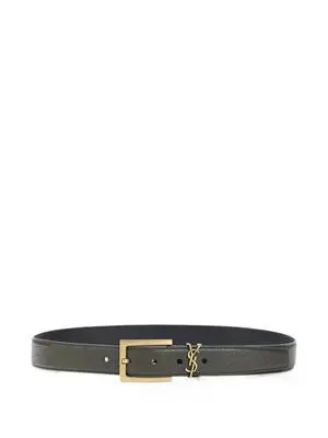 Saint Laurent Cassandre Belt In Grained Lambskin