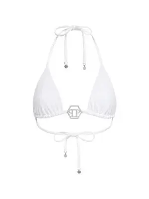 Philipp Plein Hexagon Triangle Bikini Top - White