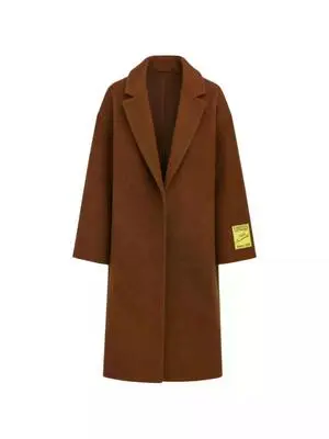 Essentiel Antwerp Logo-patch Single Breasted Coat - Brown