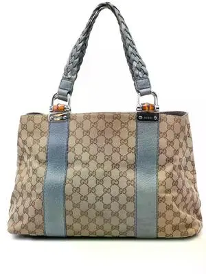 Gucci Gg Canvas Bamboo Libeccio Tote Bag