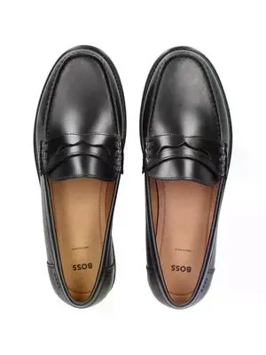BOSS Leather-moccasins With Penny Trim Loafers